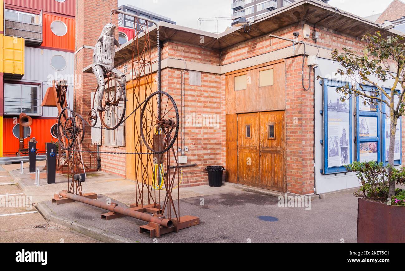 sculpture at trinity buoy wharf, leamouth peninsula, london Stock Photo - Alamy
