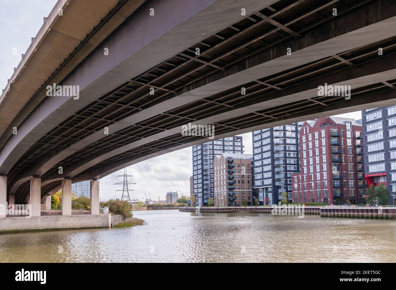 the lower Lea crossing bridge (a1020), canning town, london Stock Photo ...