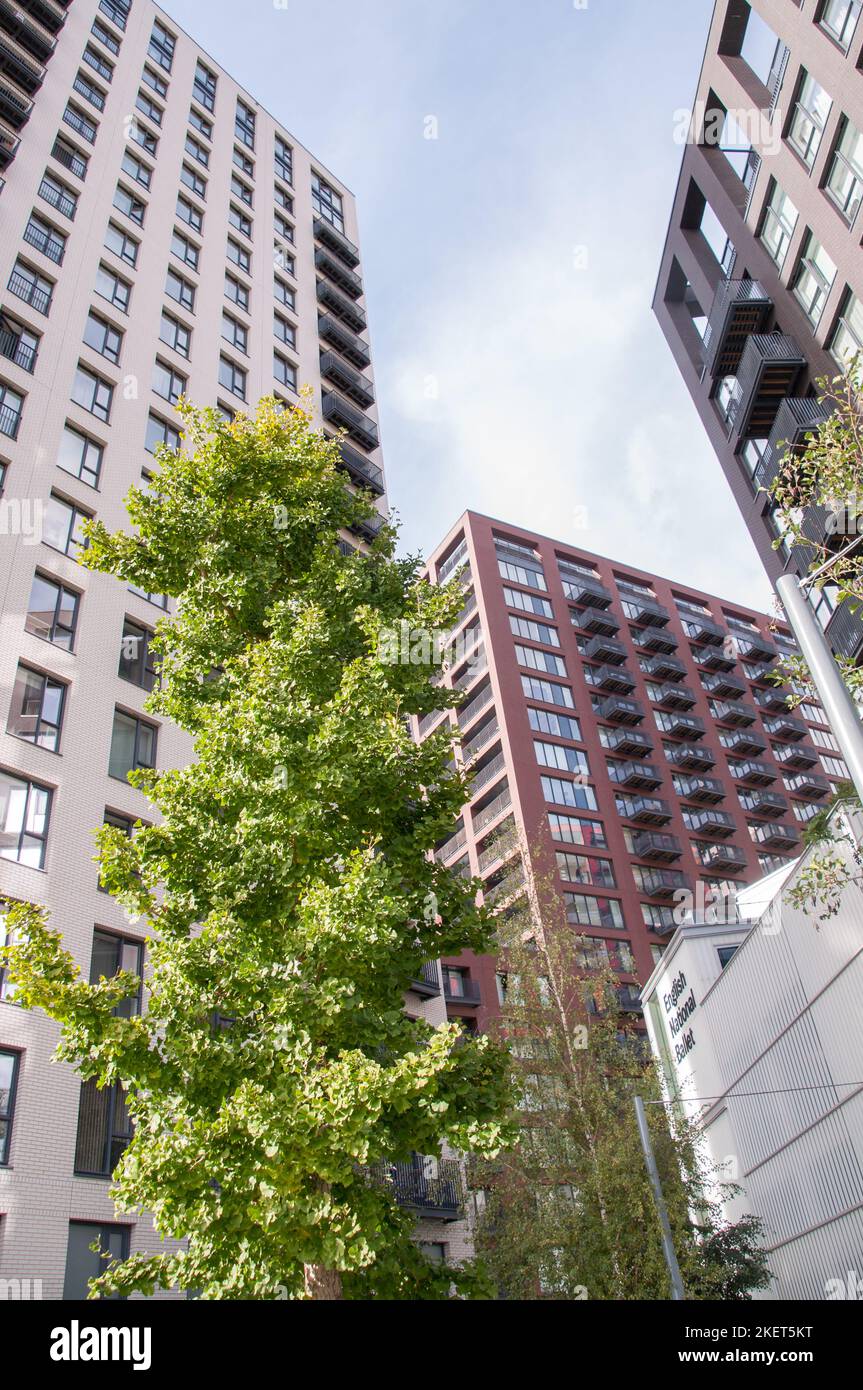 London city island, a major residential development within a loop of ...