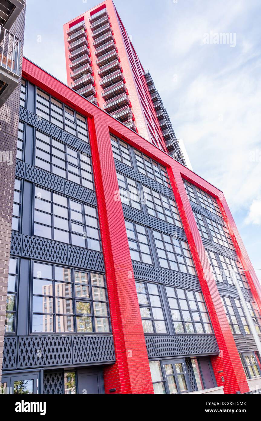 London city island, a major residential development within a loop of ...