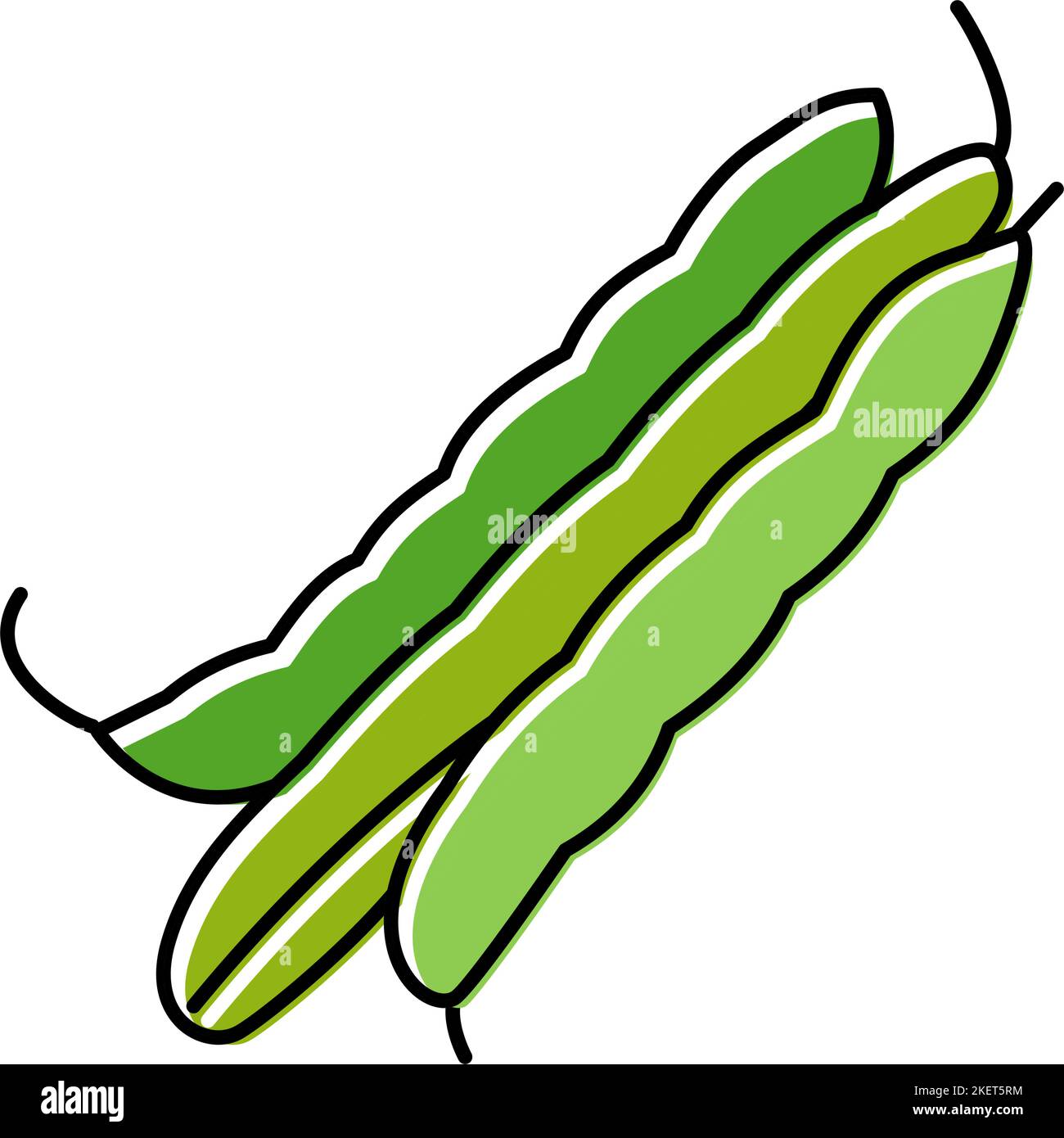 green bean fresh color icon vector illustration Stock Vector Image ...