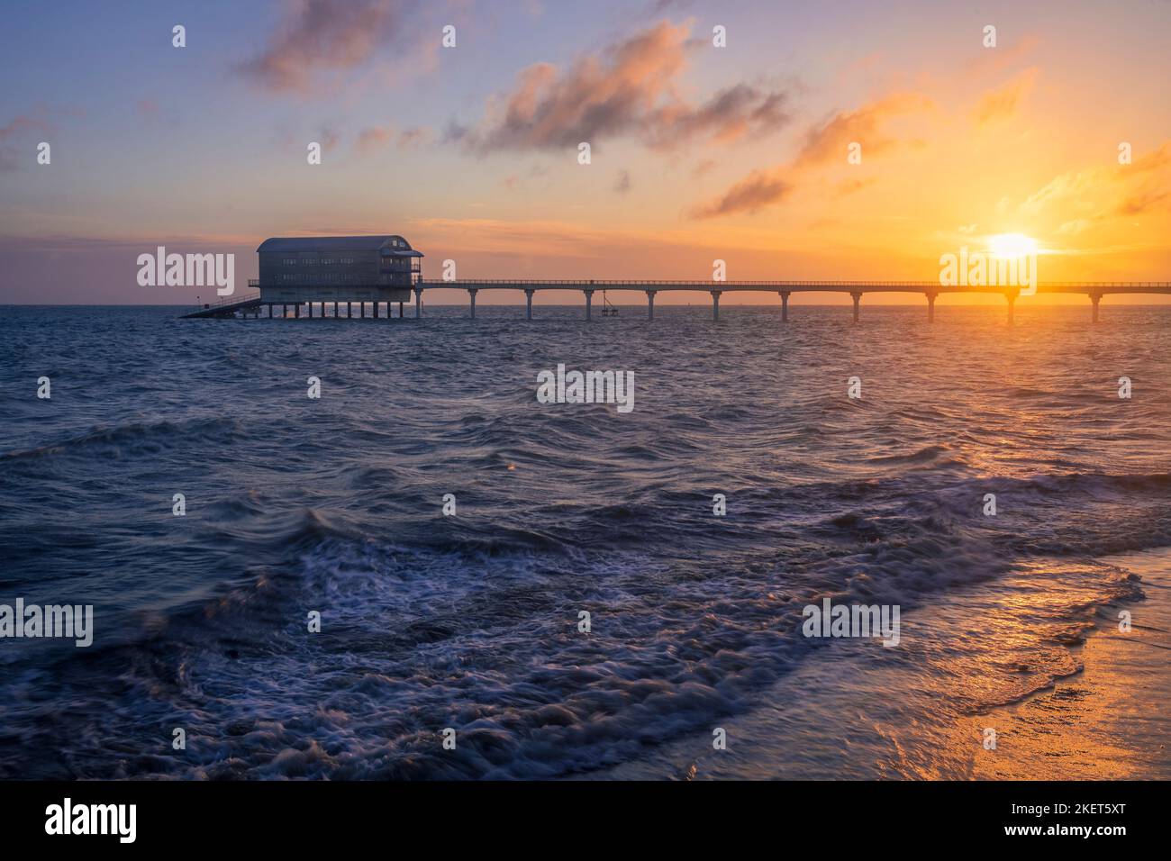 November sunrise at Bembridge pier and lifeboat station Isle of Wight ...