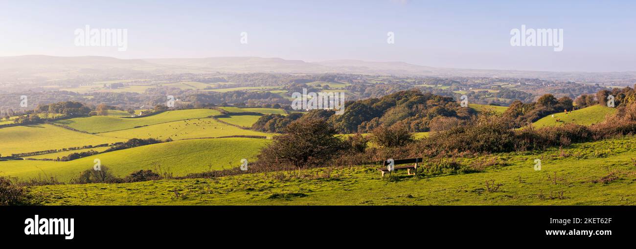 Beautiful wide countryside views of the isle of Wight in south east ...