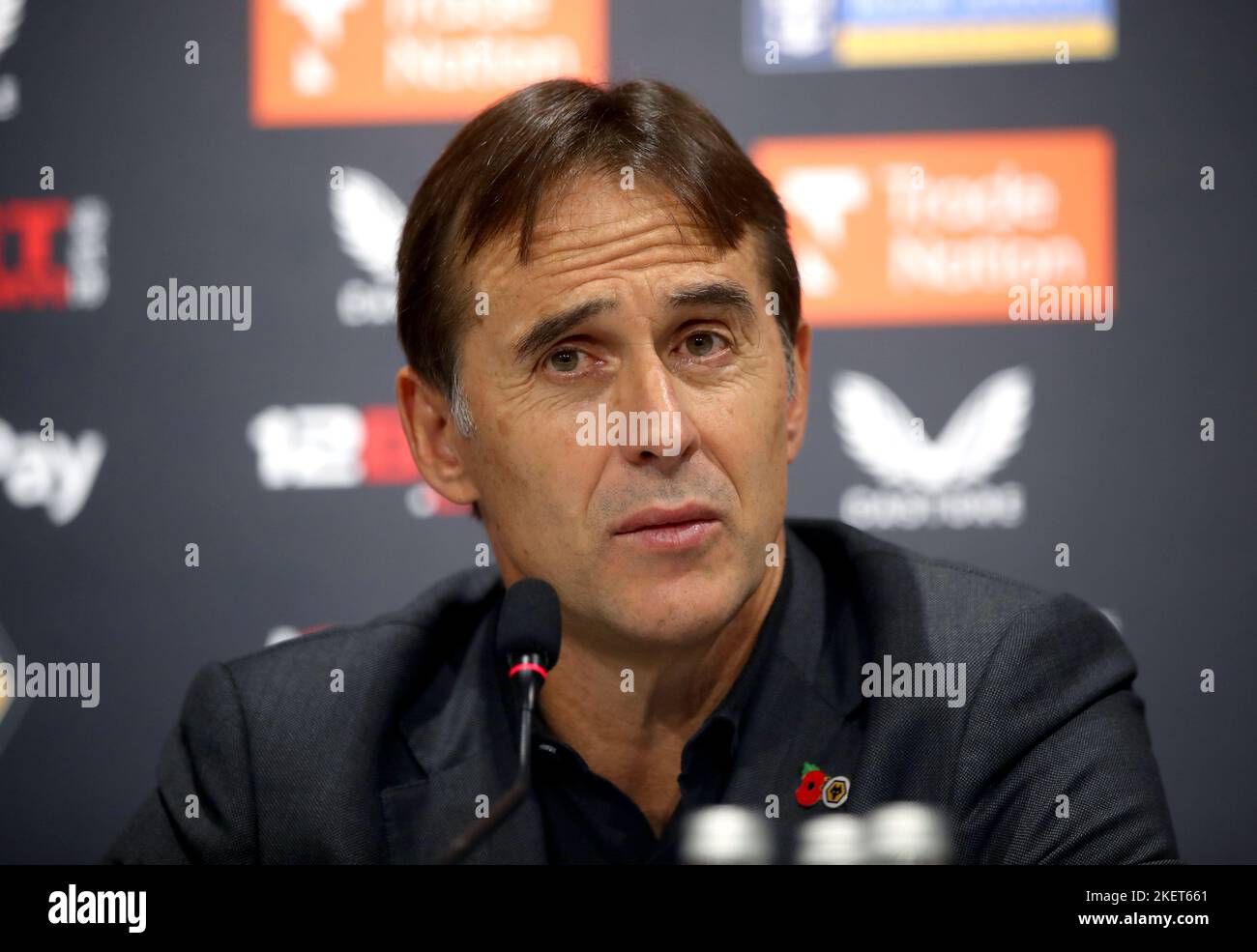 Wolverhampton Wanderers manager Julen Lopetegui during a press ...