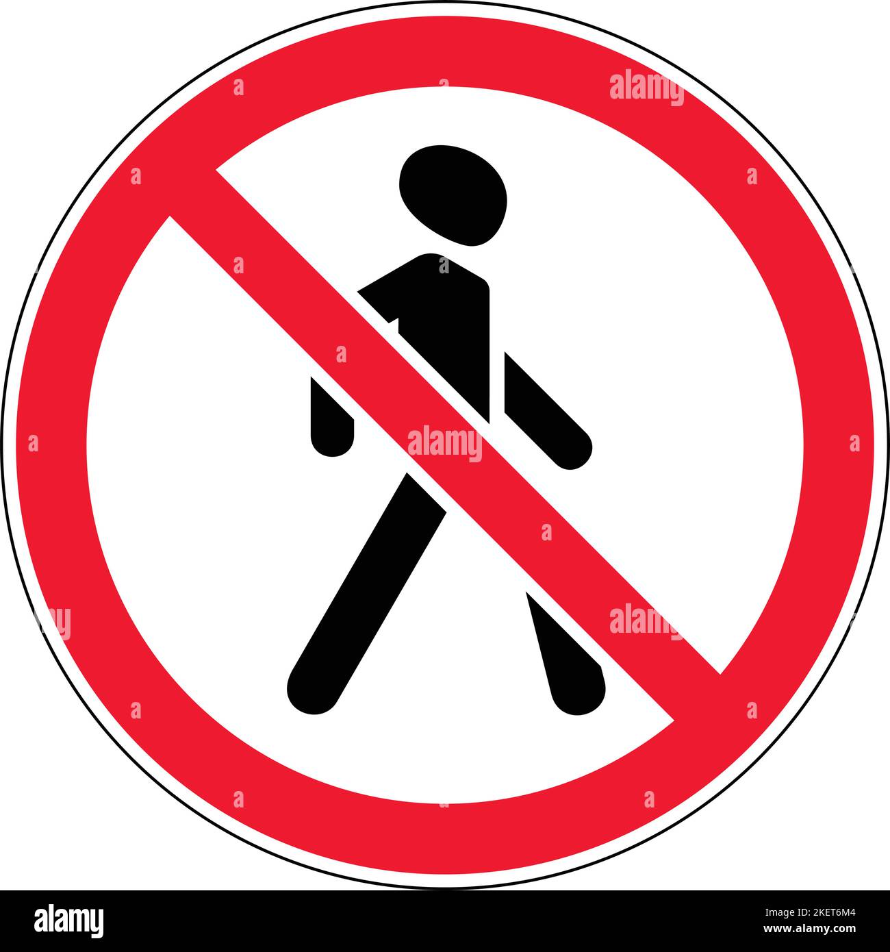 Illustration of Road Prohibitory Sign No Pedestrians Stock Vector Image ...