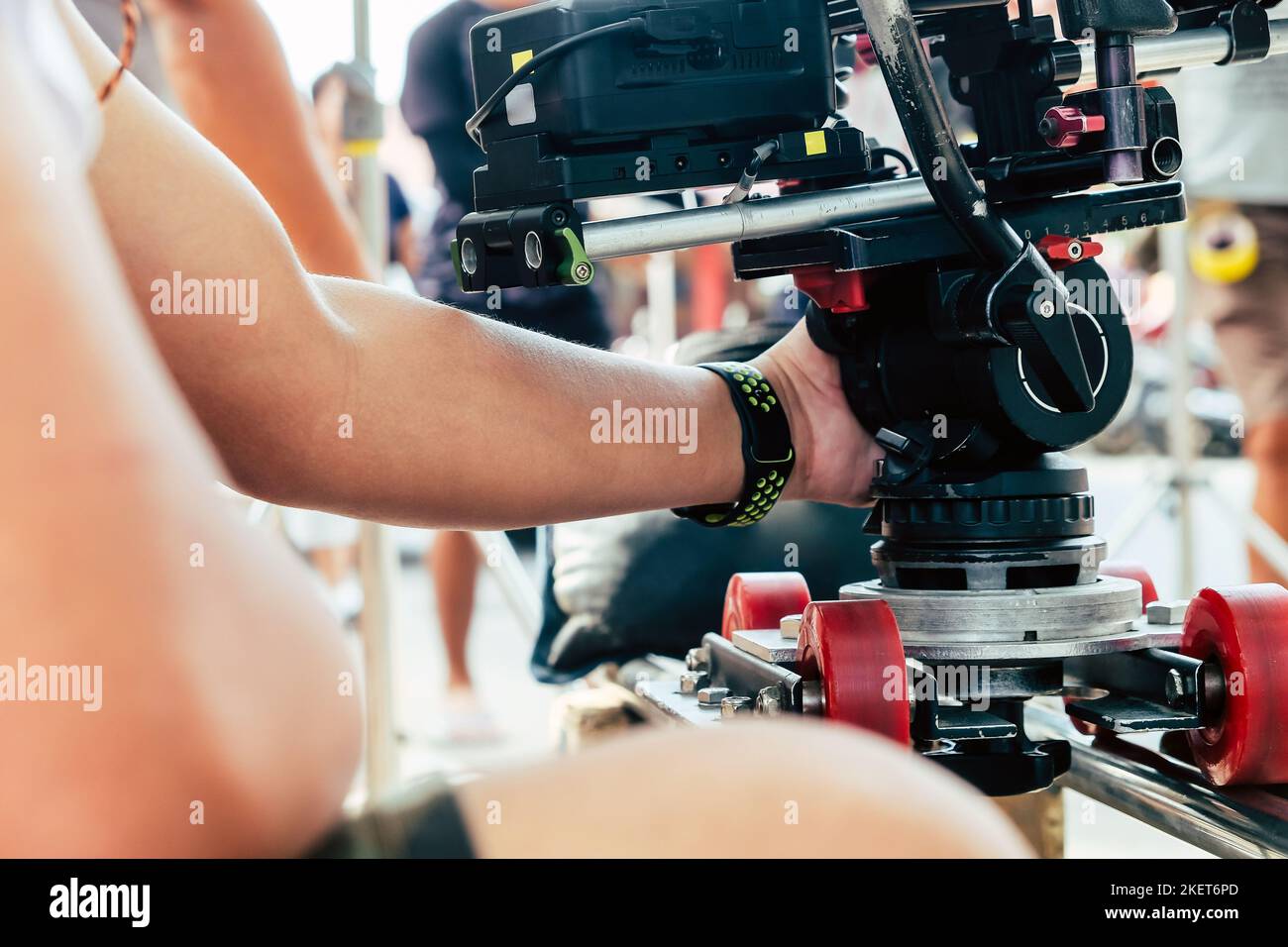 detail of Video camera , film crew production, behind the scenes ...