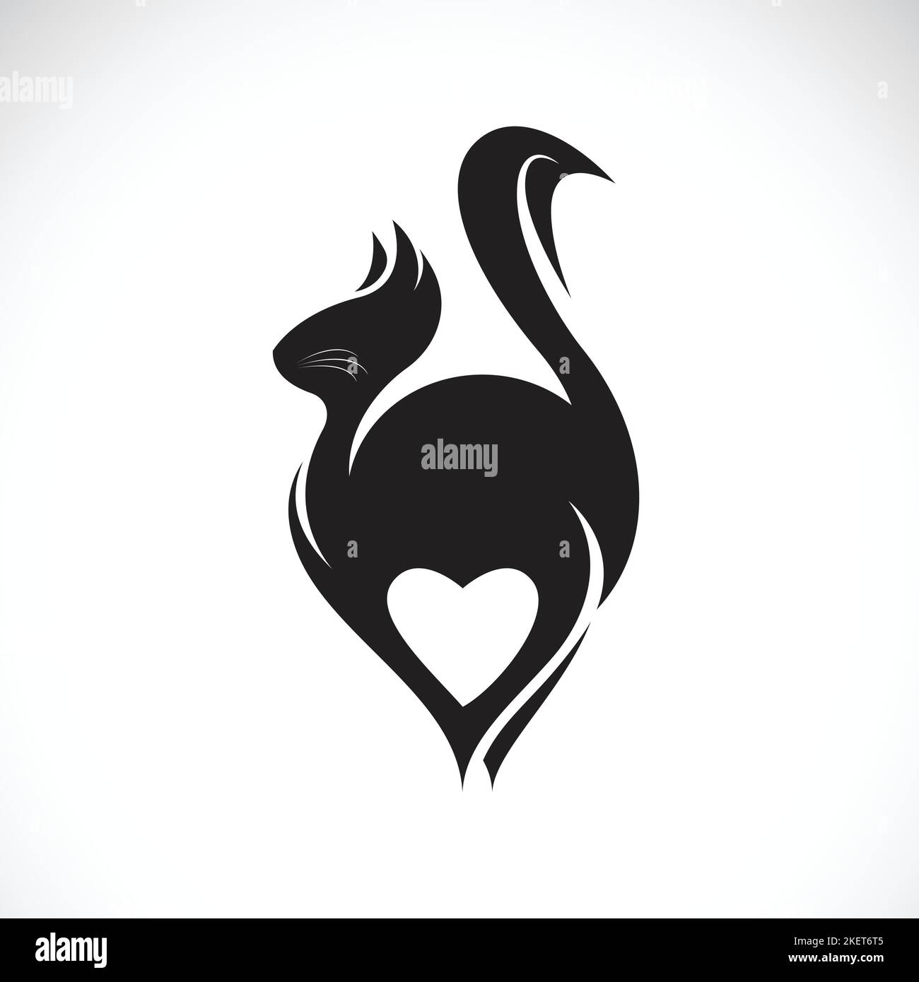 Vector of cat design on white background. Pet. Animals. Easy editable layered vector ...