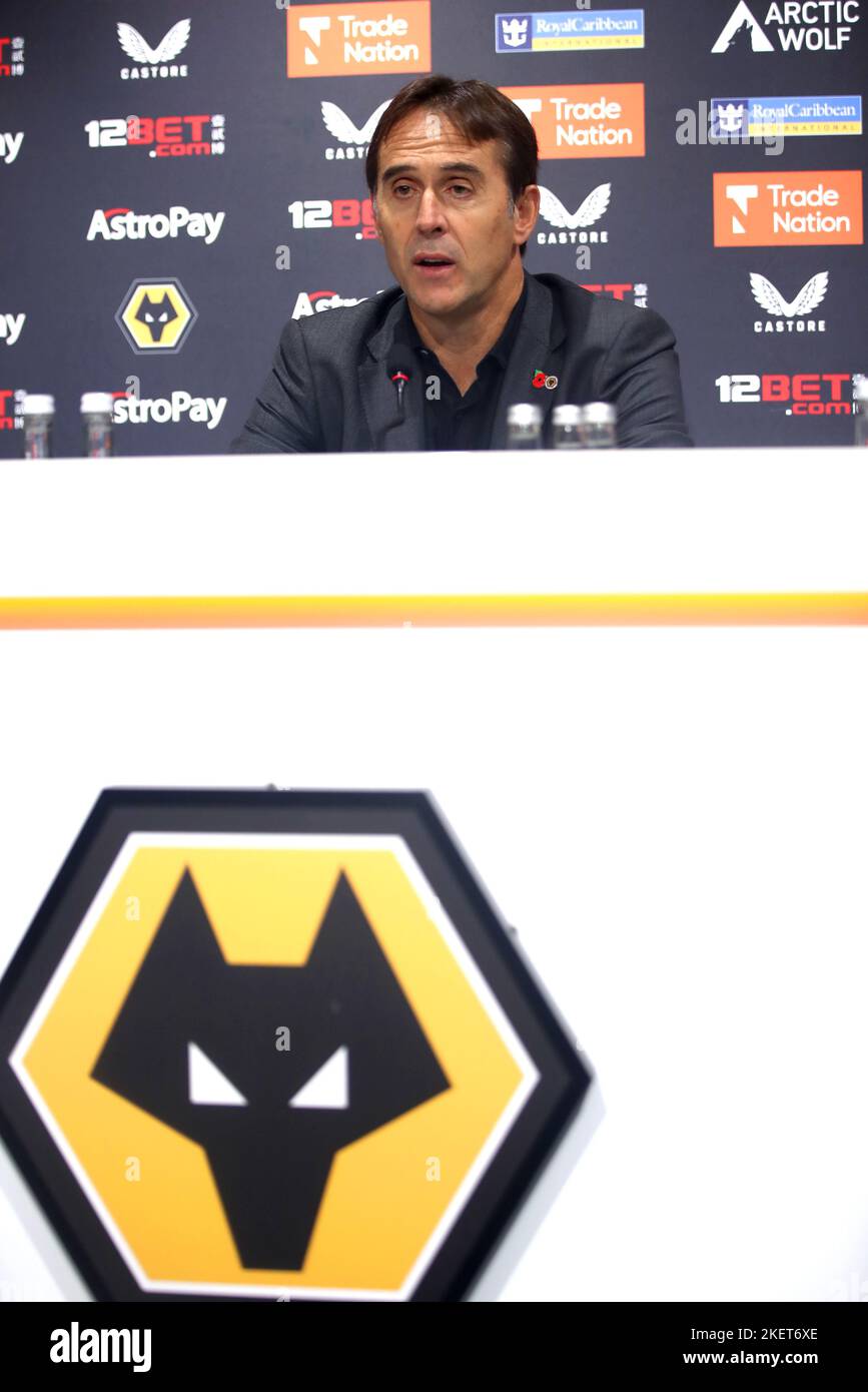 Wolverhampton Wanderers manager Julen Lopetegui during a press ...