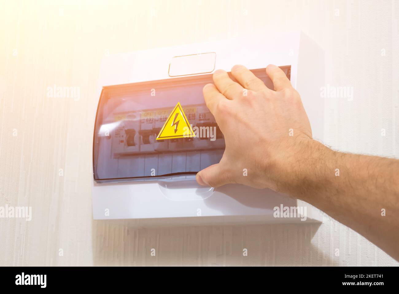 Hand is open type electric phase lightning sign, was installed on the ...