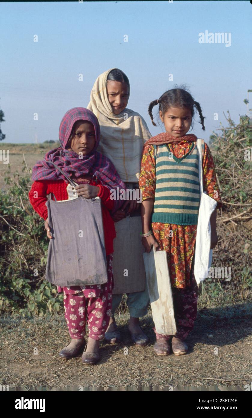 Rural Girls, Returning from School, Haryana, India Stock Photo - Alamy