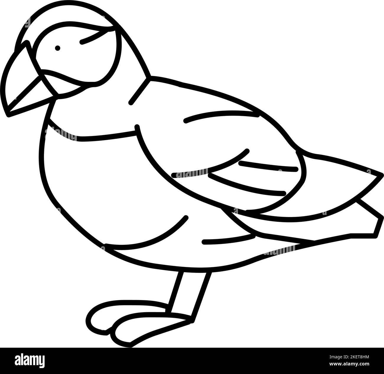 atlantic puffin bird exotic line icon vector illustration Stock Vector ...