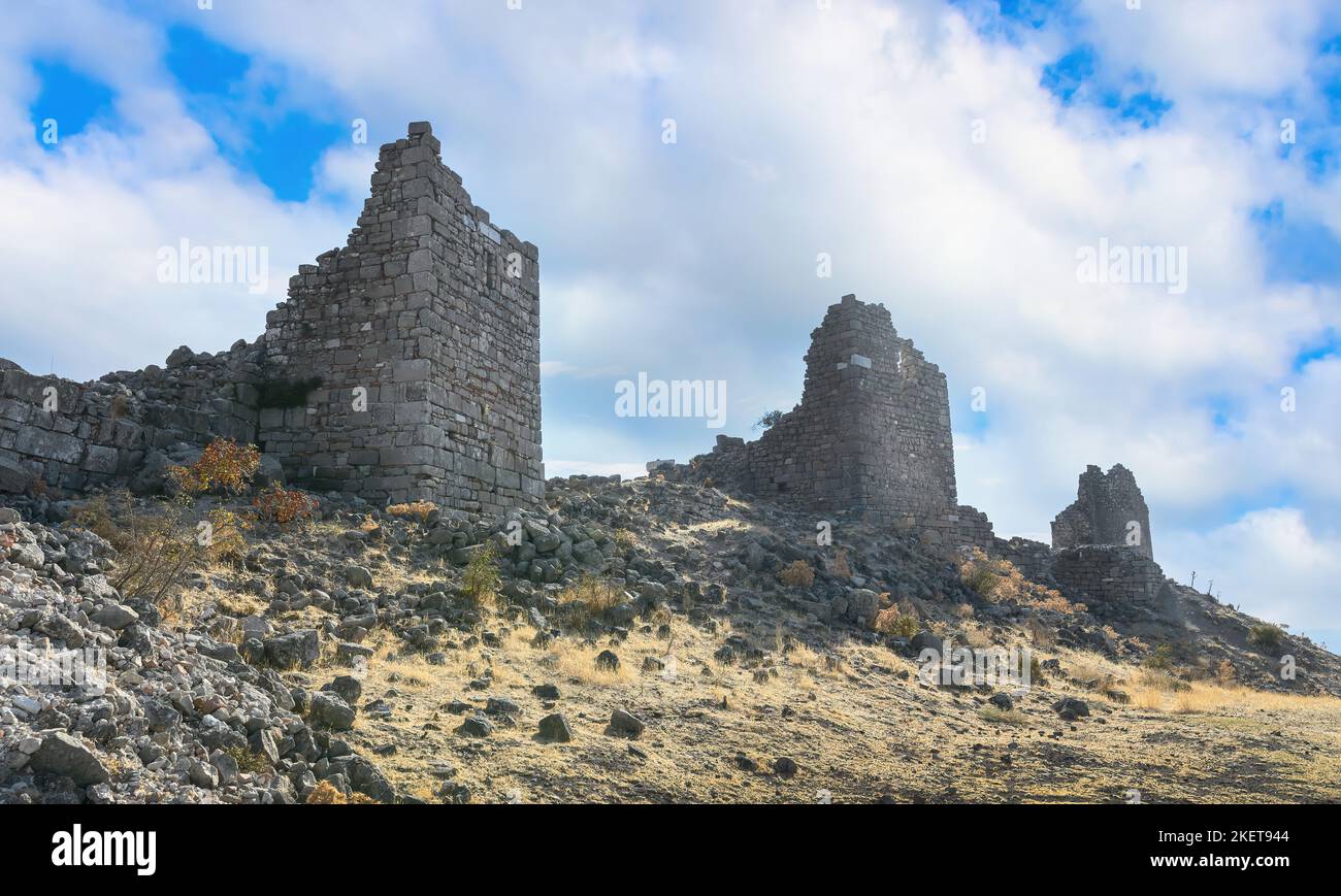 The Acropolis of Pergamon Ancient City Ruins in Bergama, Izmir, Turkey ...