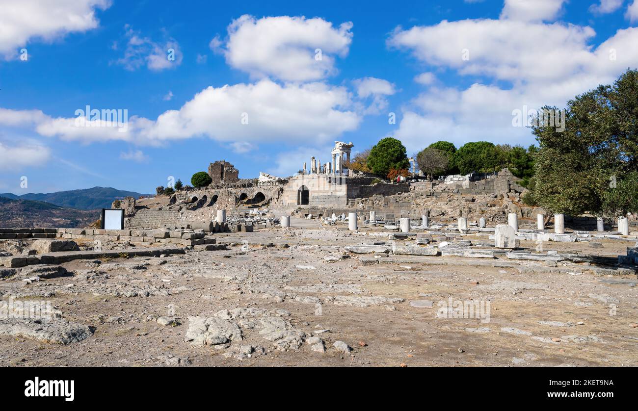 The Acropolis of Pergamon Ancient City Ruins in Bergama, Izmir, Turkey ...