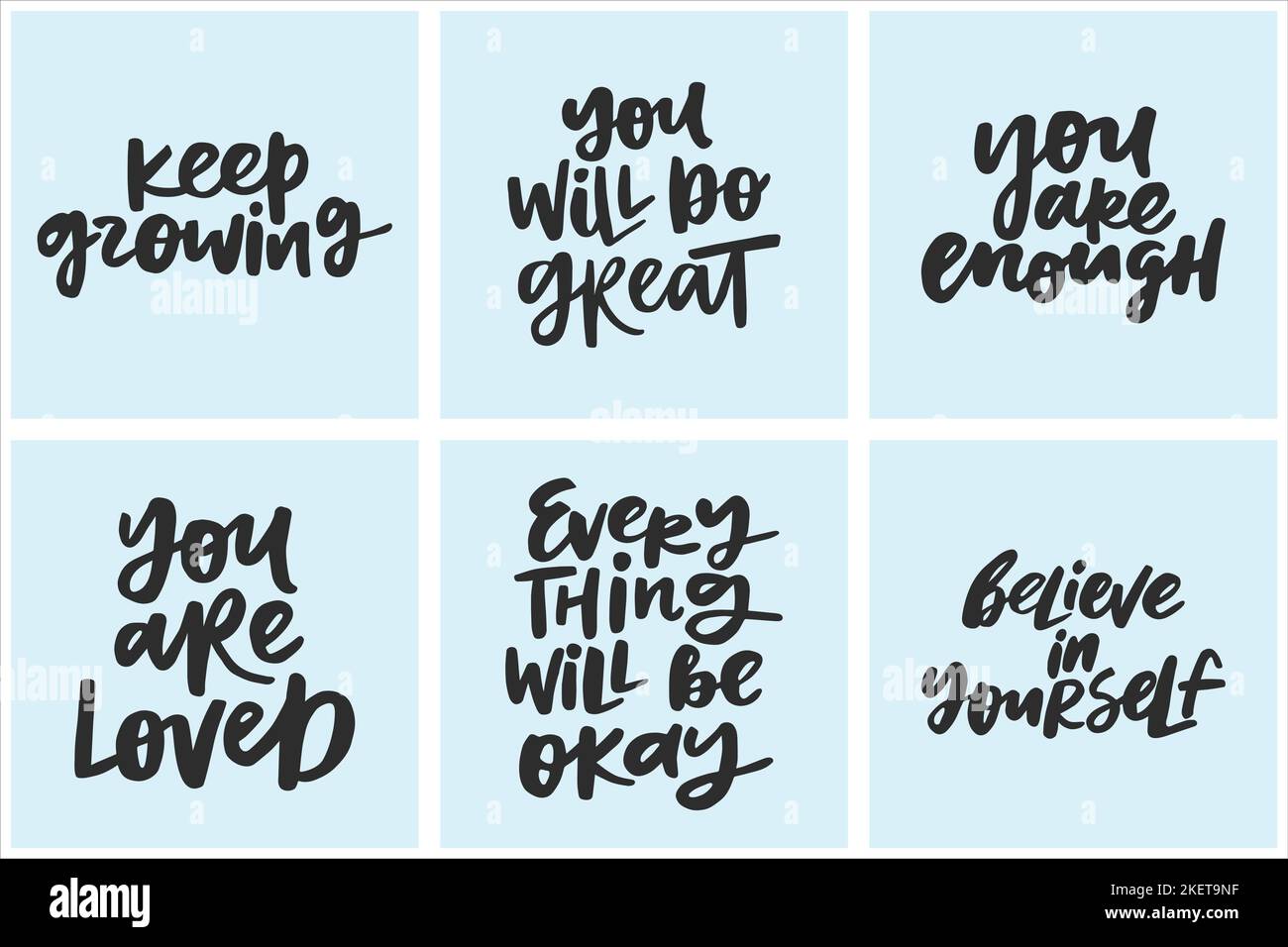 Set of handwritten motivational quotes. Collection of creative ...