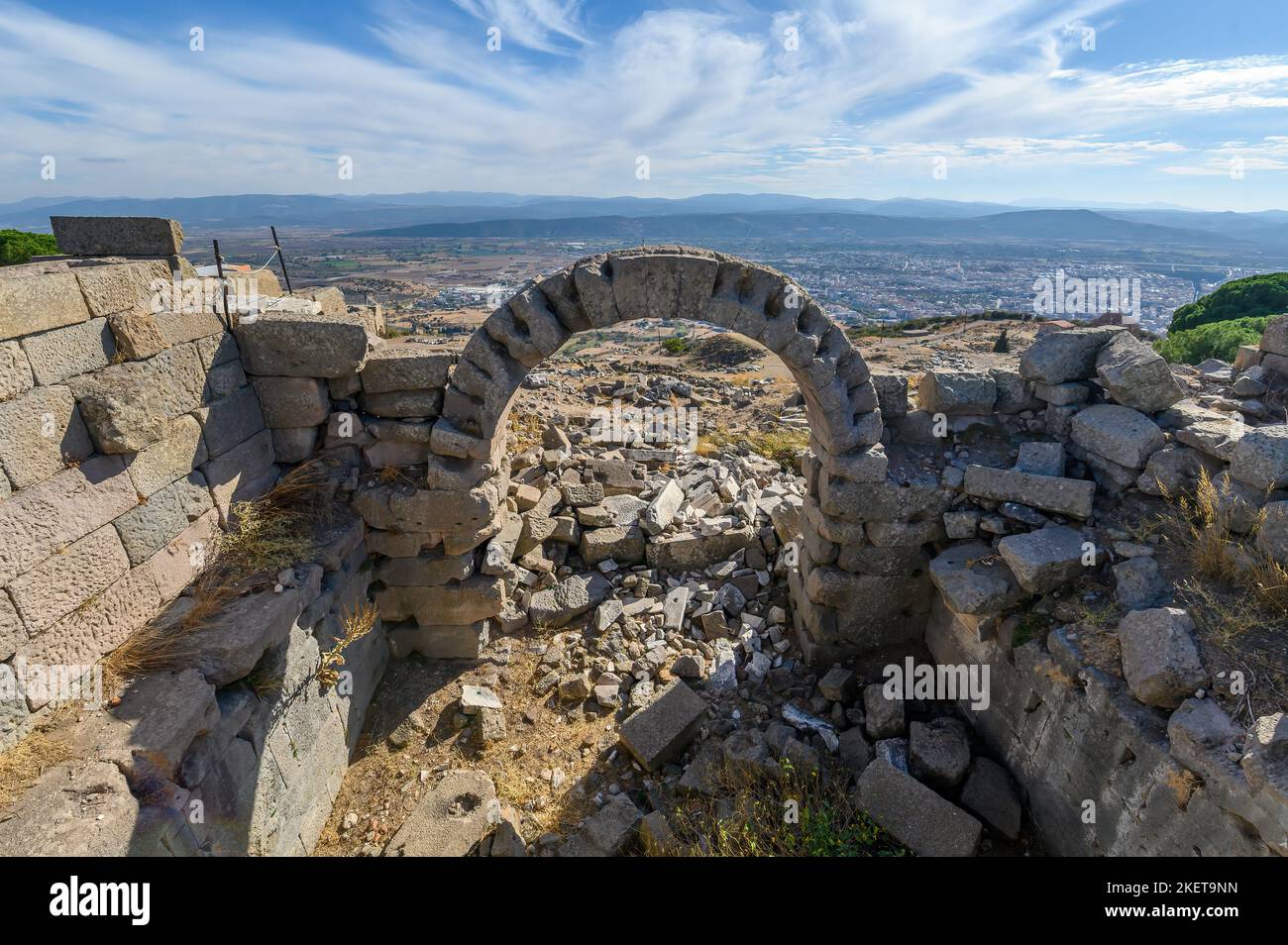 The Acropolis of Pergamon Ancient City Ruins in Bergama, Izmir, Turkey ...