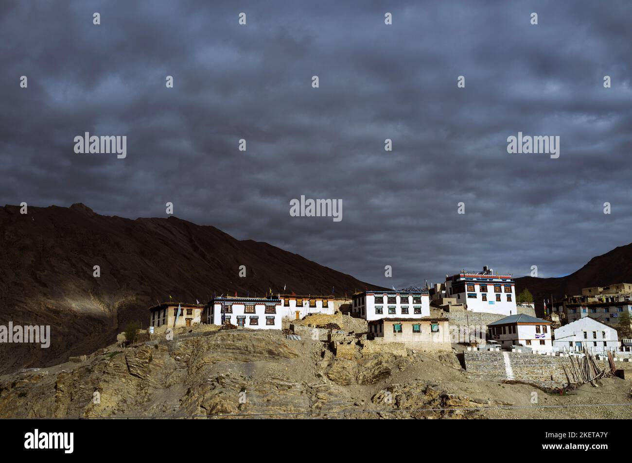 Kibber, Spiti Valley, Himachal Pradesh, India: General view at sunrise ...
