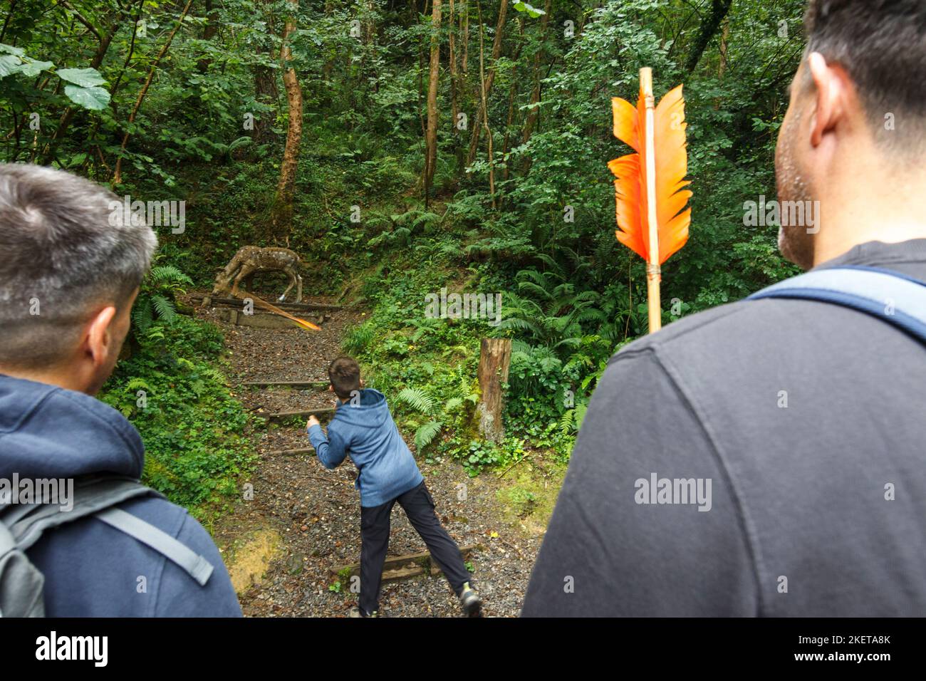 Zestoa, Guipuzcoa, Basque Country, Spain : Visitors practice the ...
