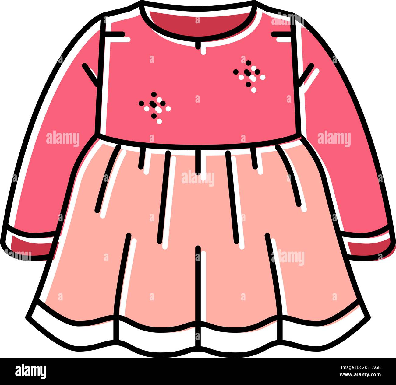 dress girl baby cloth color icon vector illustration Stock Vector Image ...
