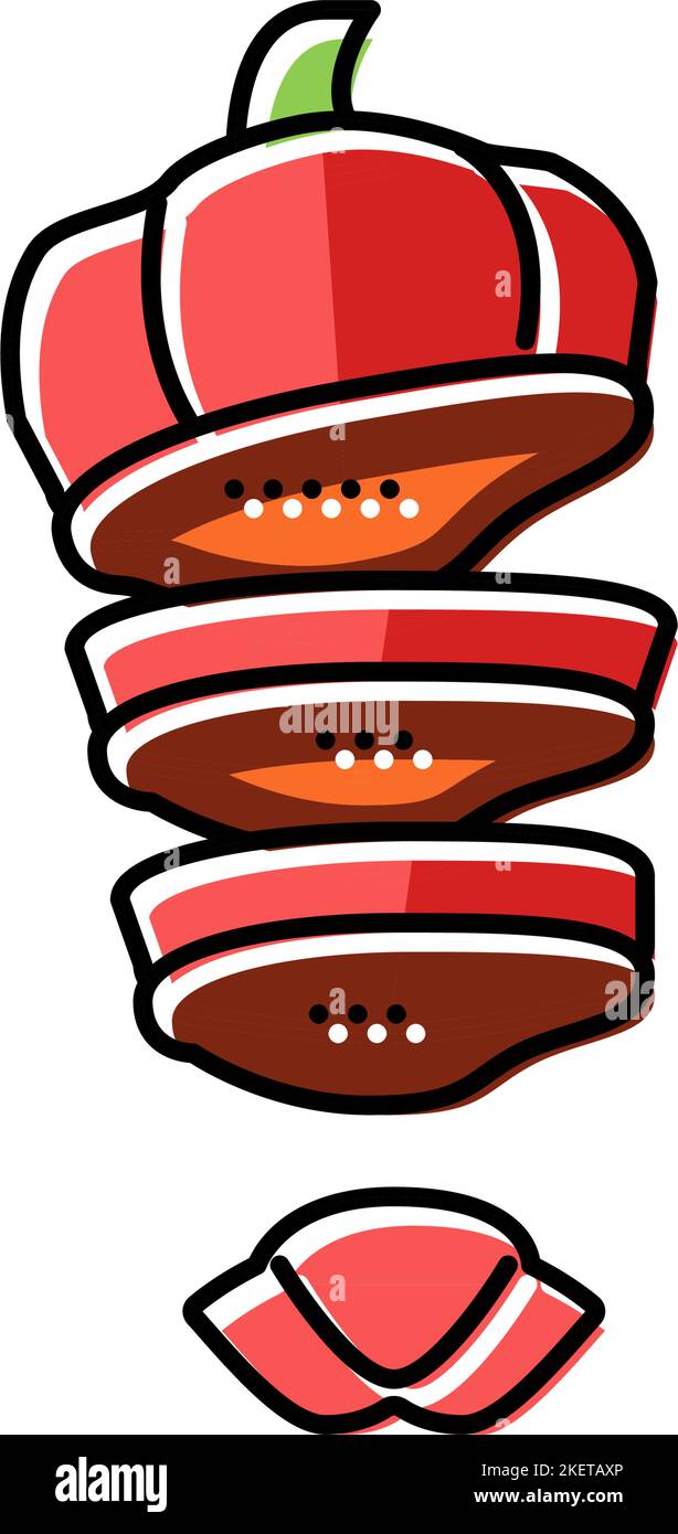 cut red pepper ingredient color icon vector illustration Stock Vector ...