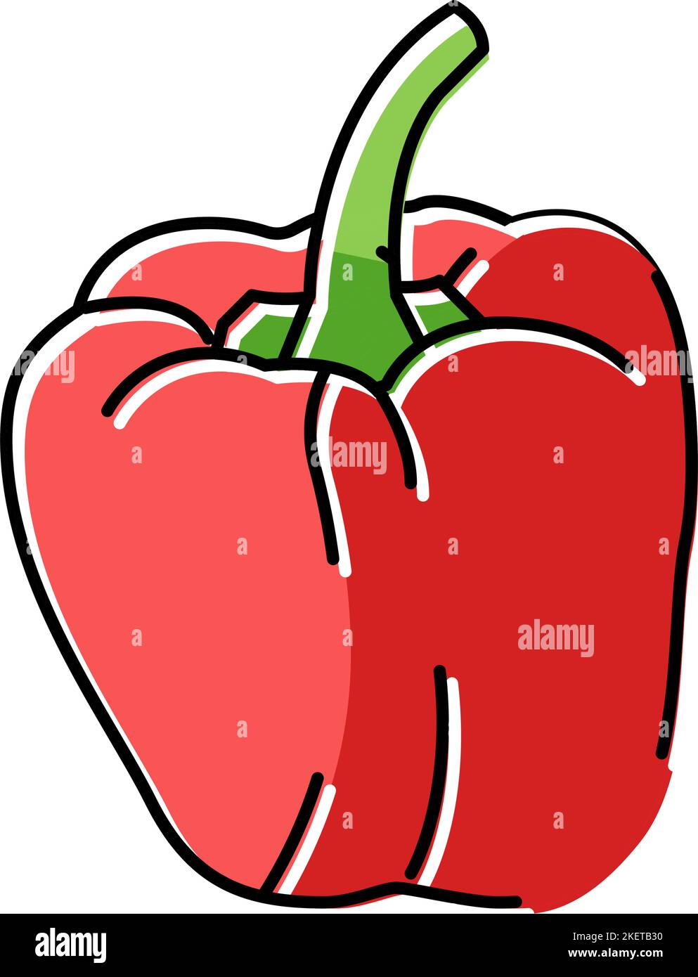 red pepper color icon vector illustration Stock Vector Image & Art - Alamy
