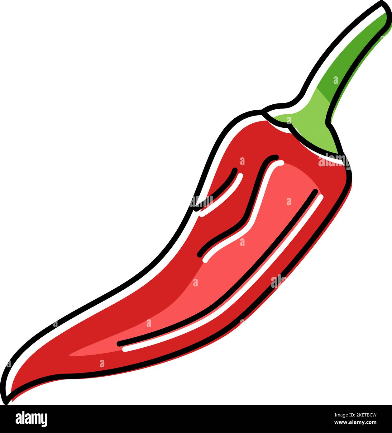 red chili pepper color icon vector illustration Stock Vector Image ...