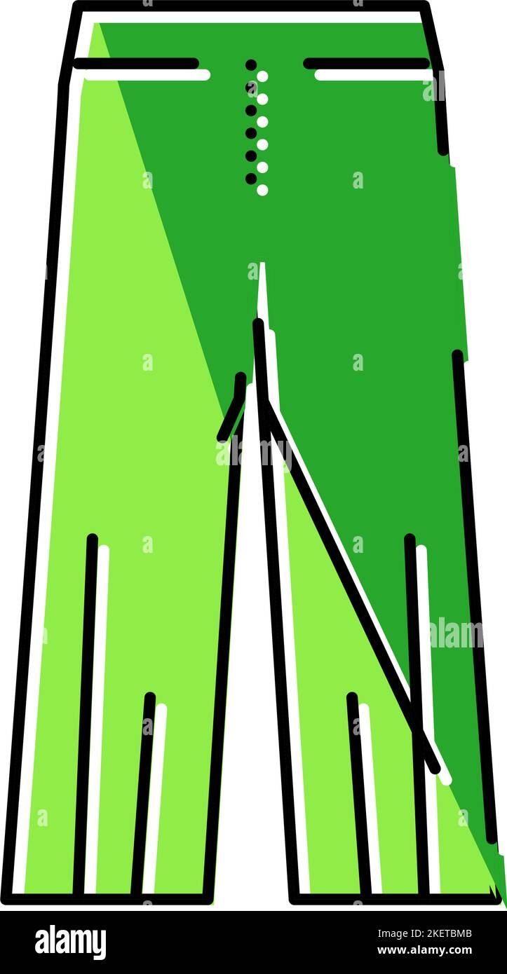 wide leg pants apparel color icon vector illustration Stock Vector ...