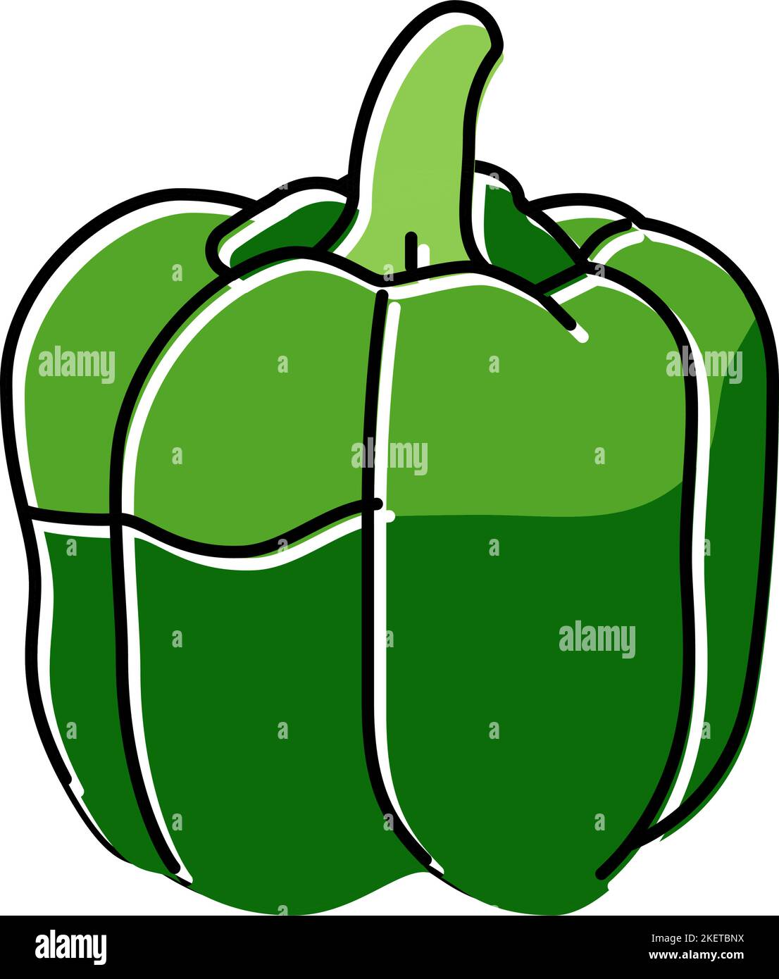 green pepper food color icon vector illustration Stock Vector Image ...