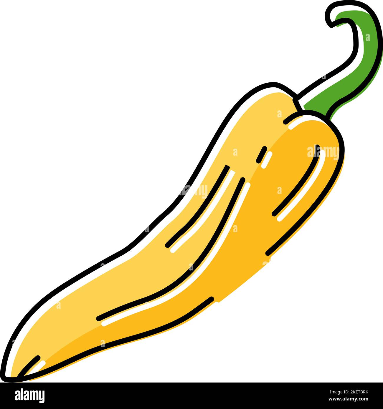 yellow chili pepper color icon vector illustration Stock Vector Image ...