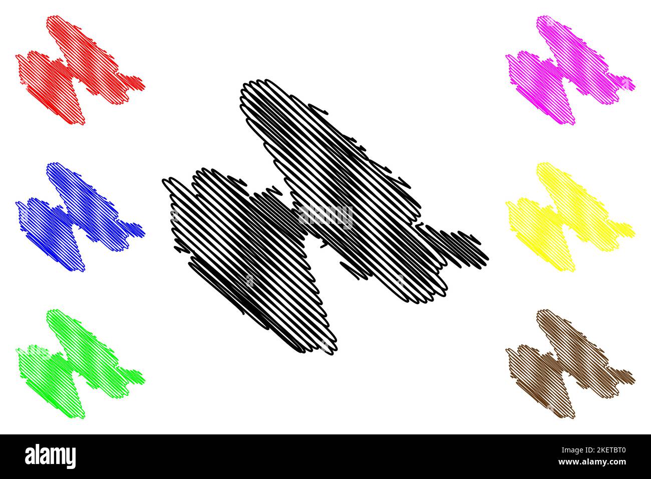 Ist island (Republic of Croatia, Adriatic Sea) map vector illustration ...