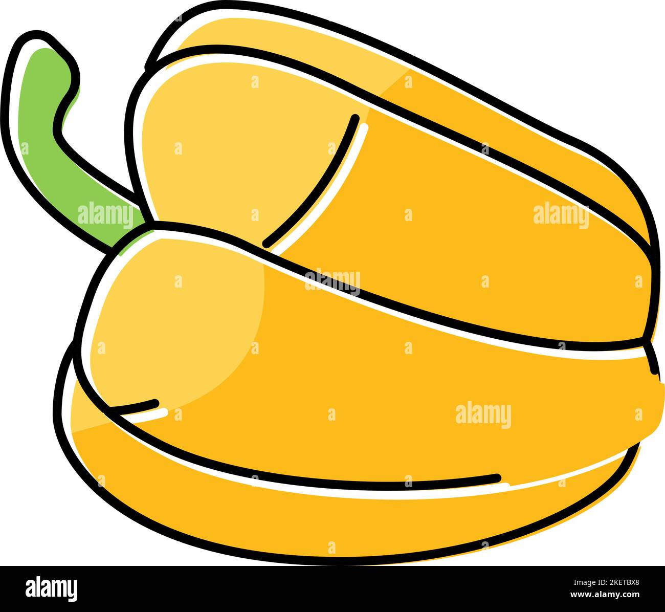 yellow pepper food color icon vector illustration Stock Vector Image ...