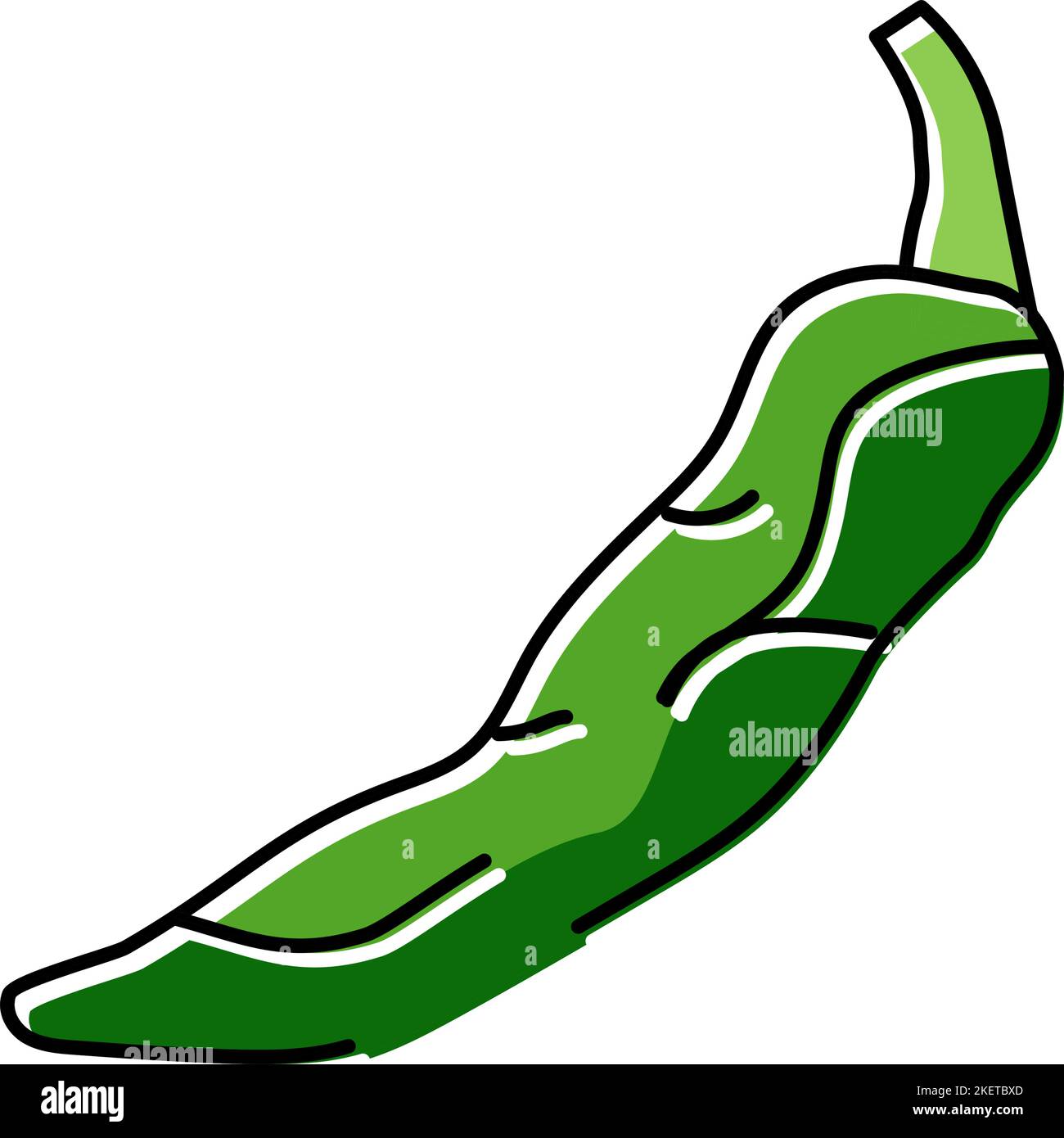 green chili pepper color icon vector illustration Stock Vector Image ...