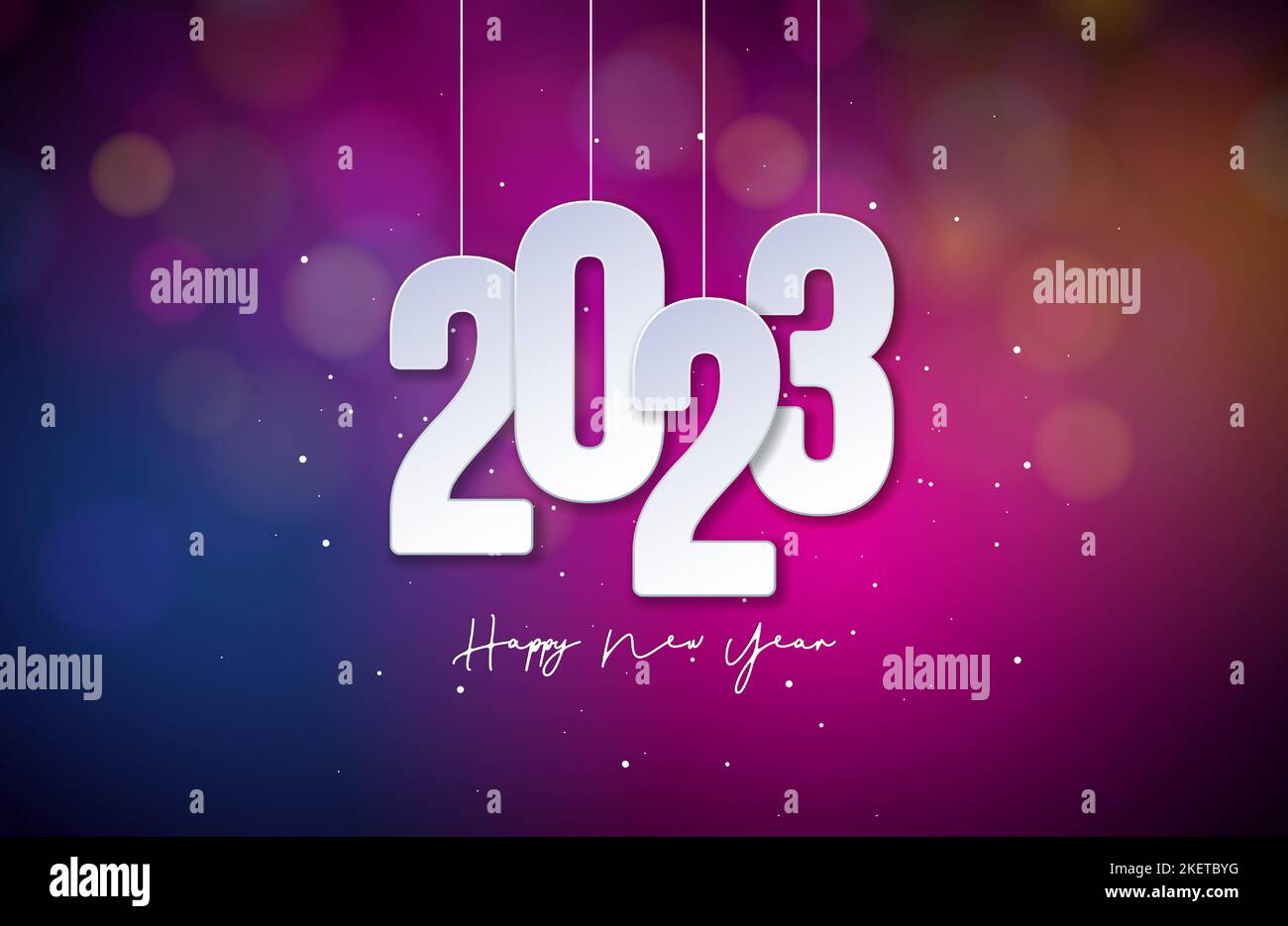 Happy New Year 2023 Illustration with Number on Shiny Colorful ...