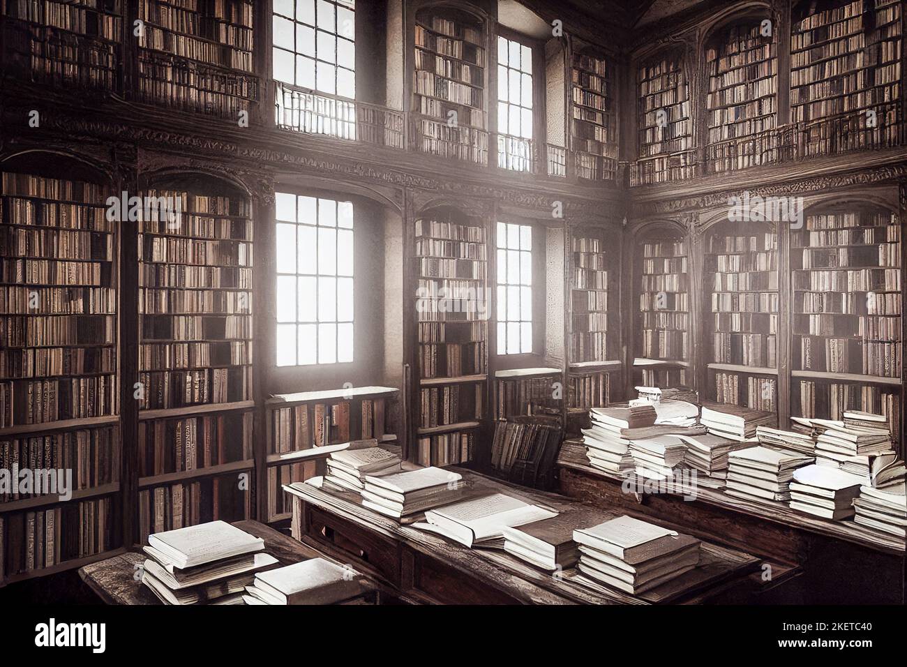 books in a old library Stock Photo - Alamy