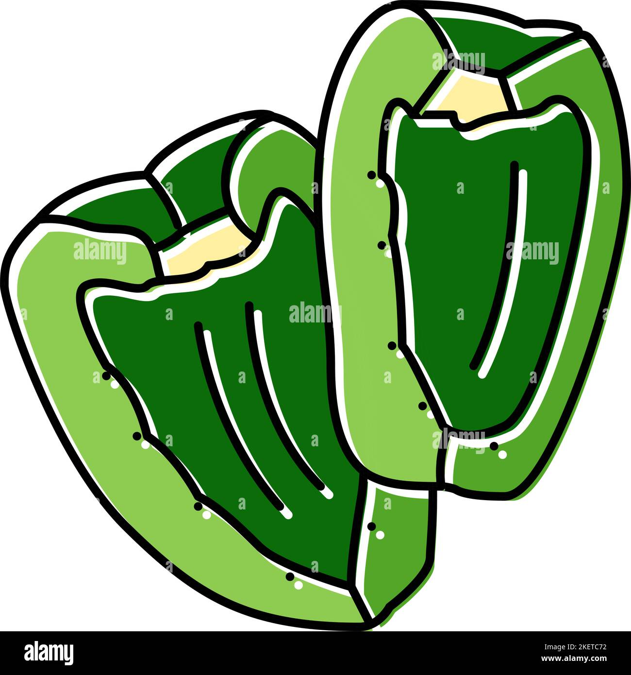slice green pepper color icon vector illustration Stock Vector Image ...