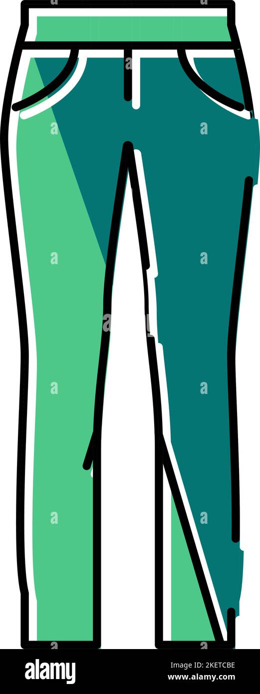 low rise pants apparel color icon vector illustration Stock Vector ...