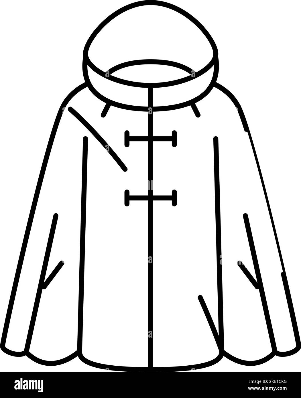 cape coat outerwear female line icon vector illustration Stock Vector ...