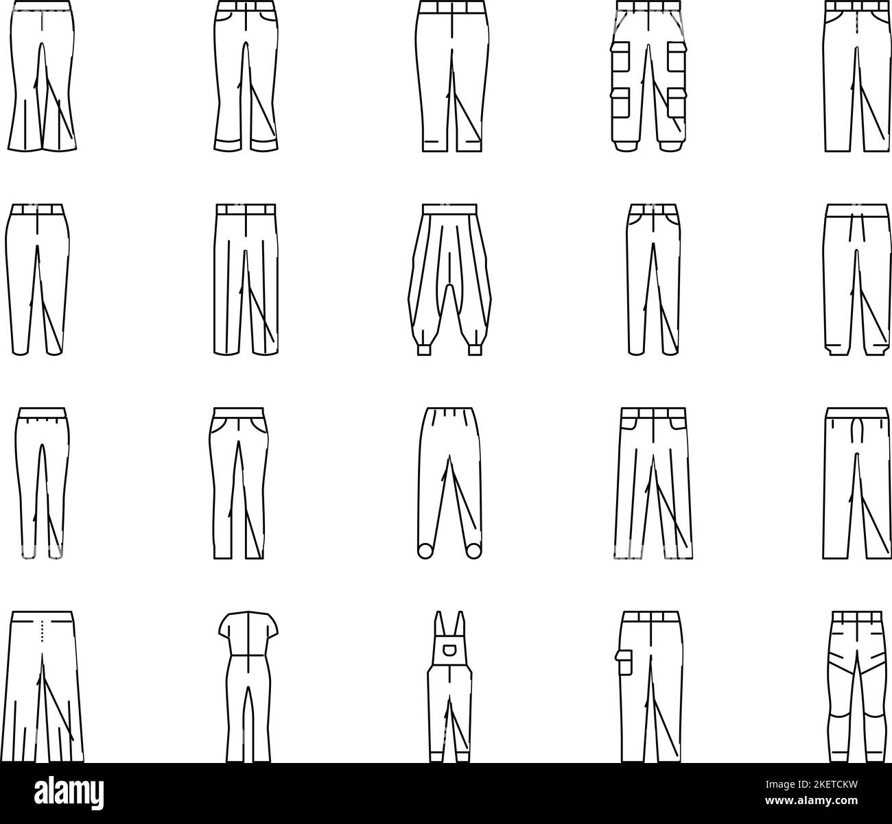 Pants Fashion Clothes Apparel Icons Set Vector Stock Vector Image And Art