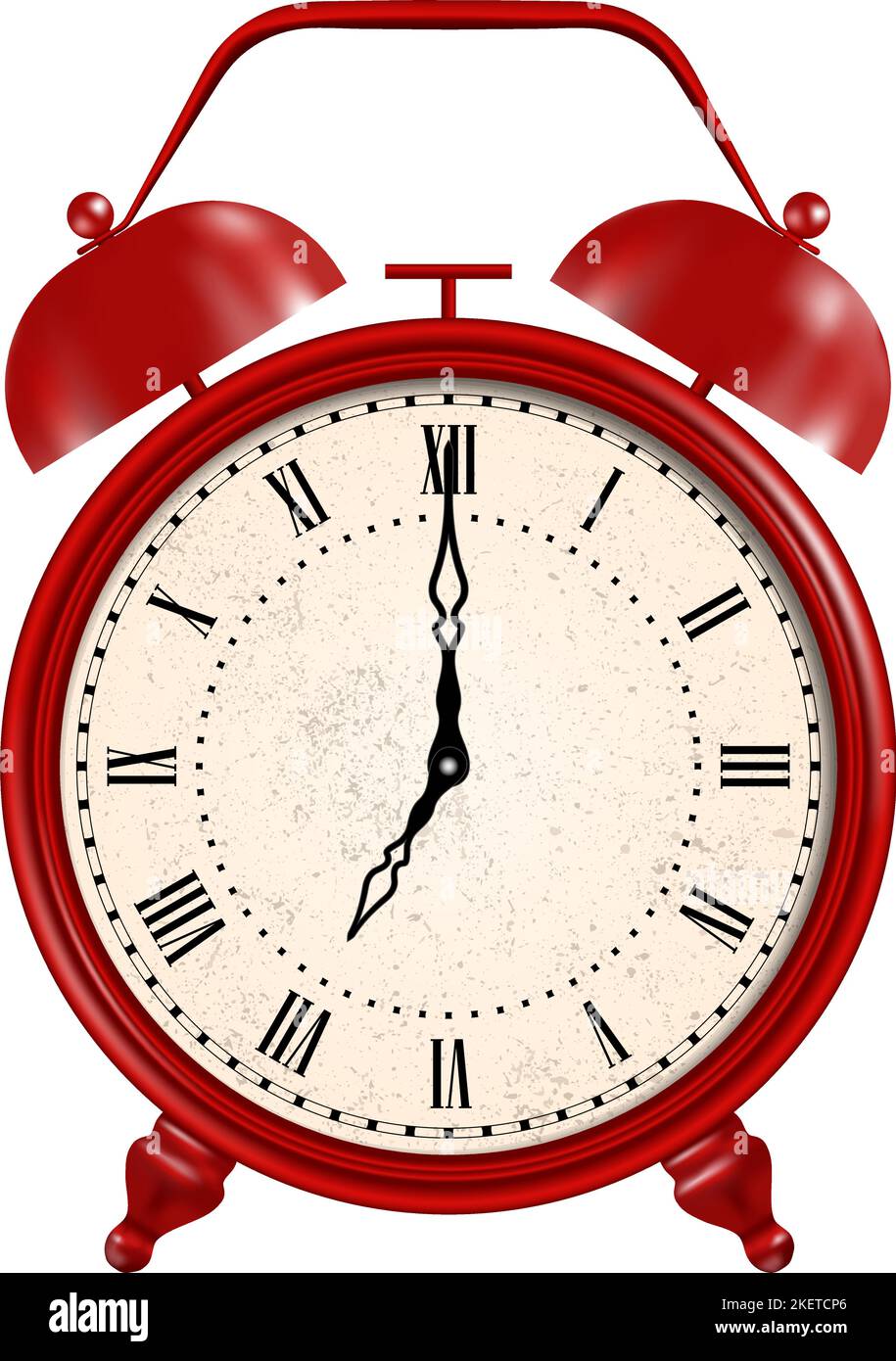 Red clock in front of white background Stock Vector Images - Alamy