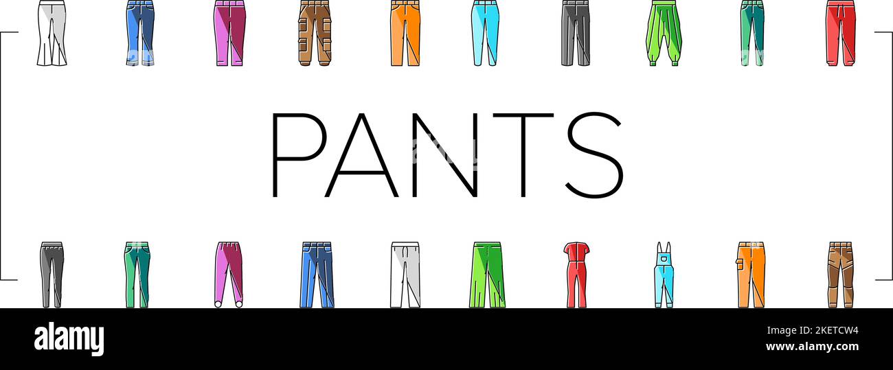 pants fashion clothes apparel icons set vector Stock Vector Image & Art ...