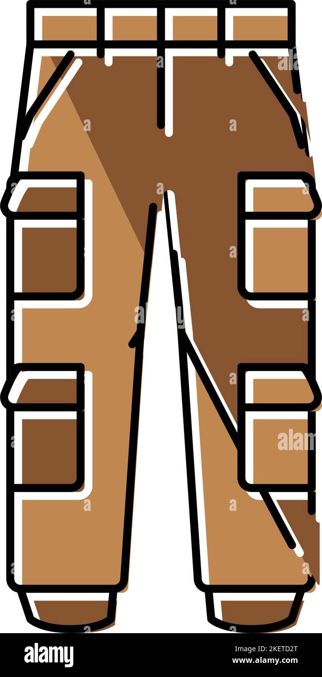 cargo pants clothes color icon vector illustration Stock Vector Image ...