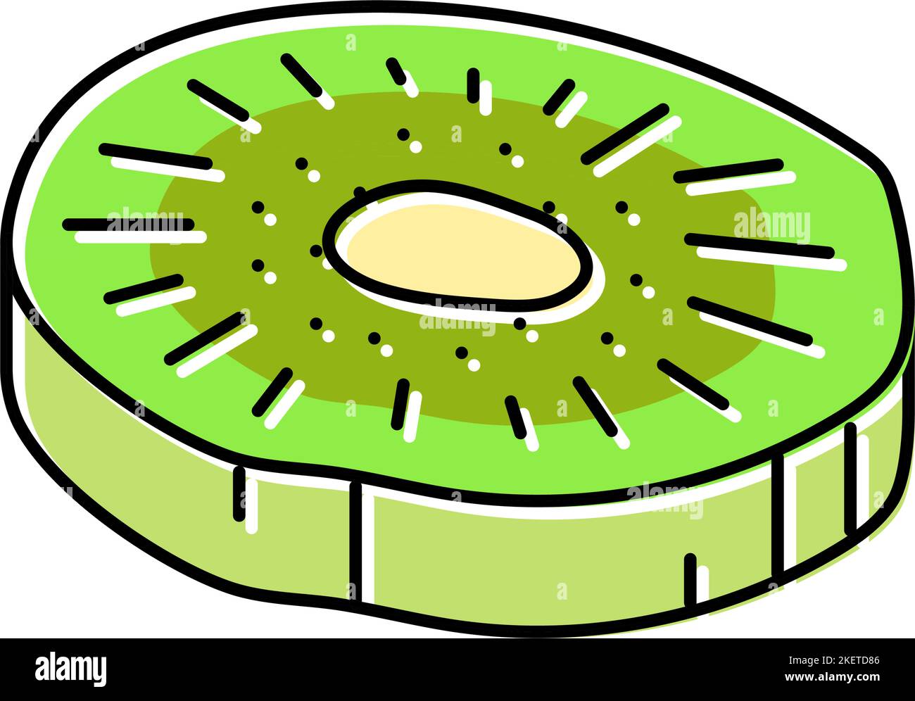 slice fruit kiwi color icon vector illustration Stock Vector Image ...