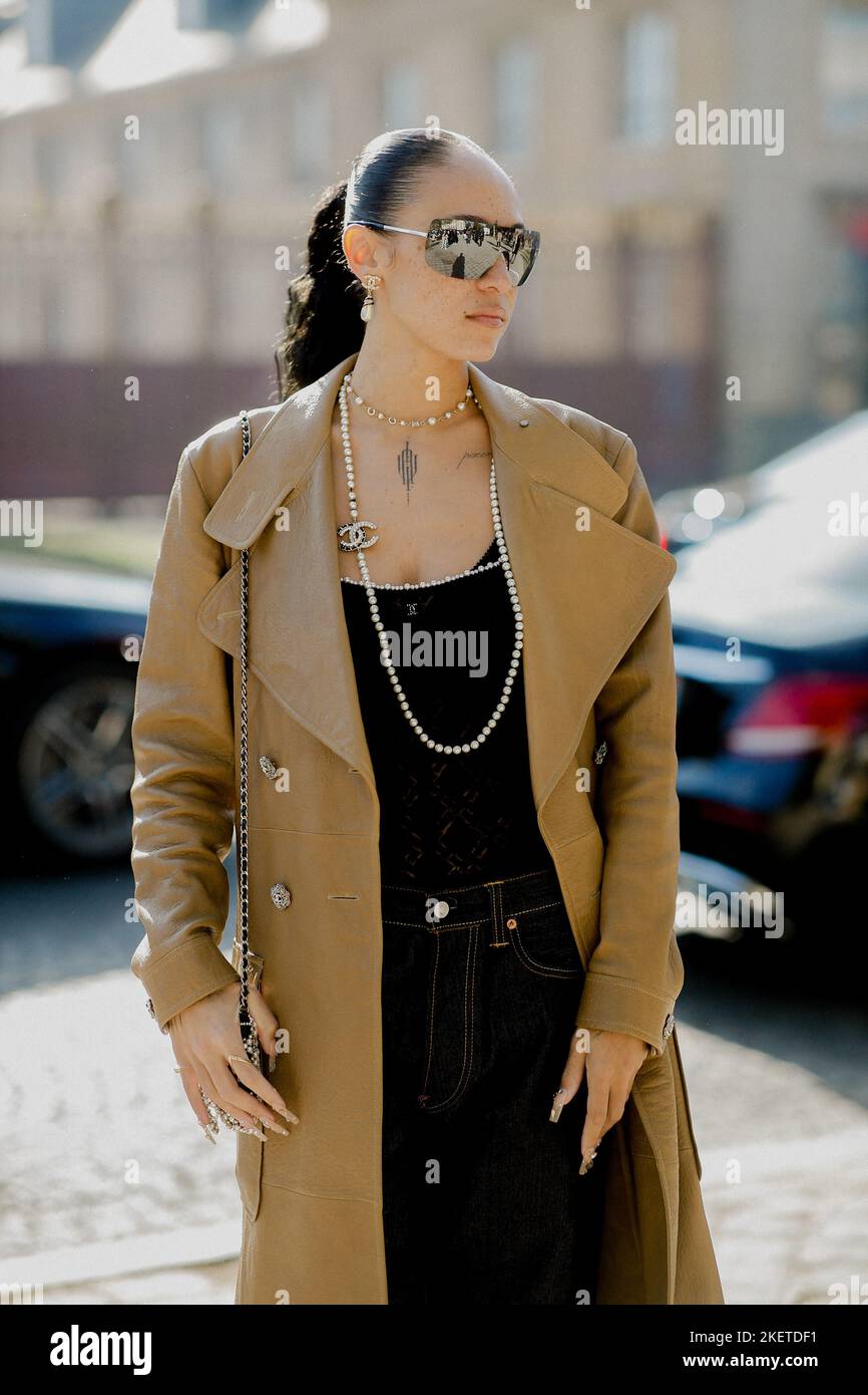 Street style, Hera Pradel arriving at Chanel Spring Summer 2023 show ...