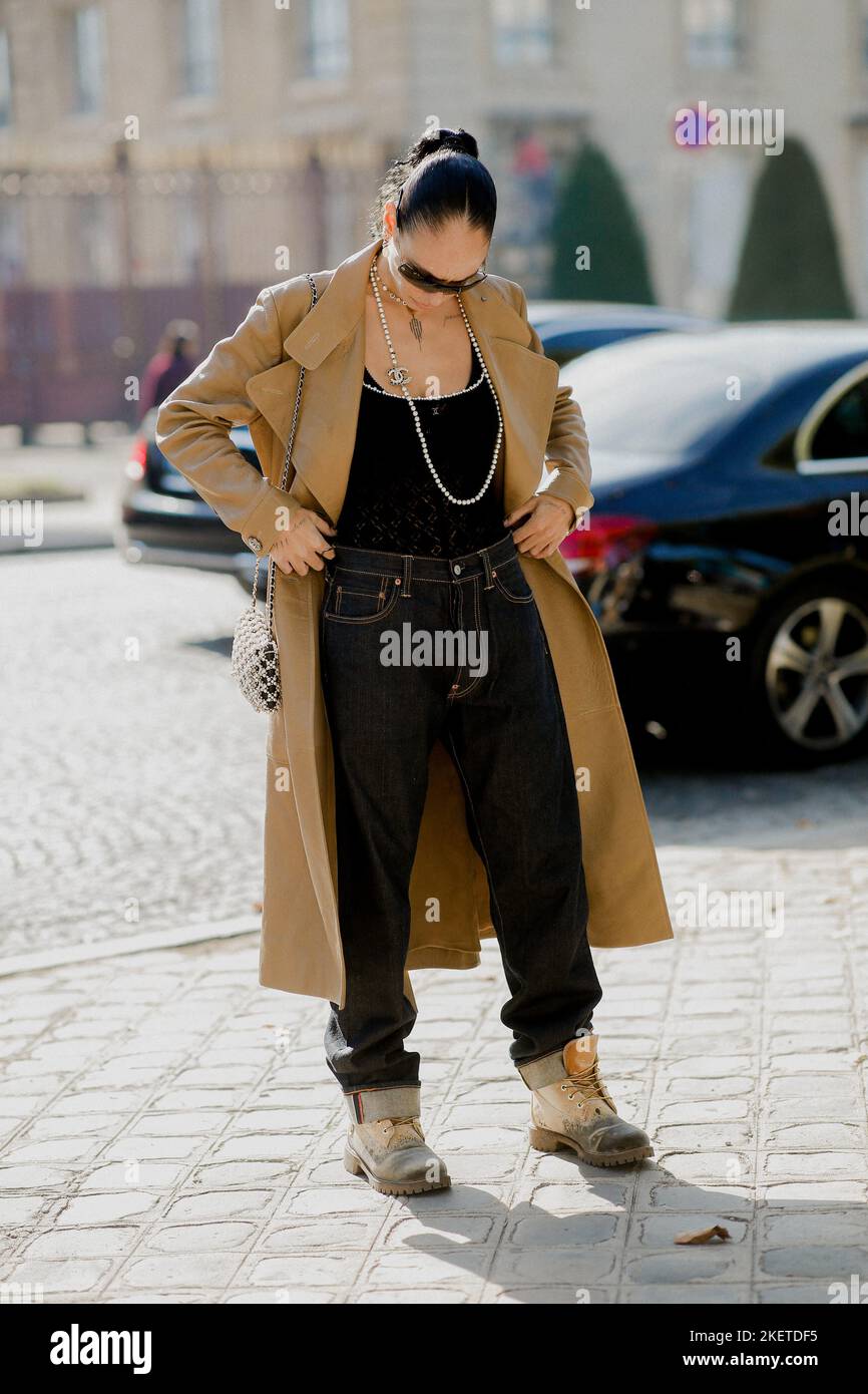 Street style, Hera Pradel arriving at Chanel Spring Summer 2023 show ...