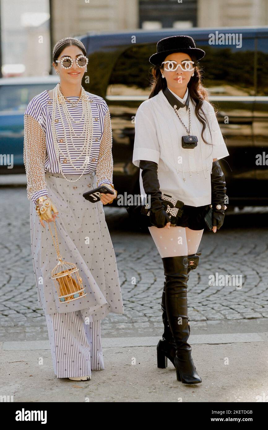 Street style, Snehal and Jyoti Babani arriving at Chanel Spring Summer ...