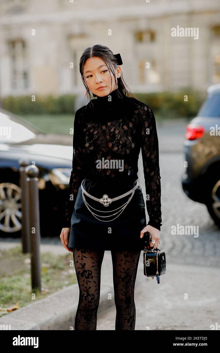 Street style, Yan Yan Chan arriving at Chanel Spring Summer 2023 show ...