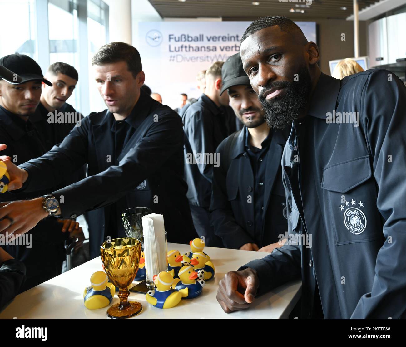 14 November 2022, Hessen, Frankfurt/Main: National team players Thilo ...