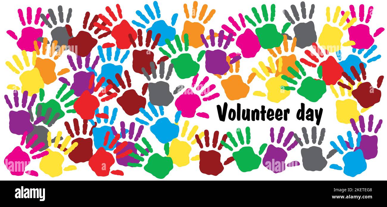 Volunteer day, december. International Volunteers. Vector banner ...