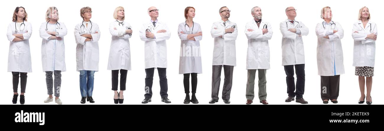 group of doctors standing in full length isolated on white Stock Photo ...