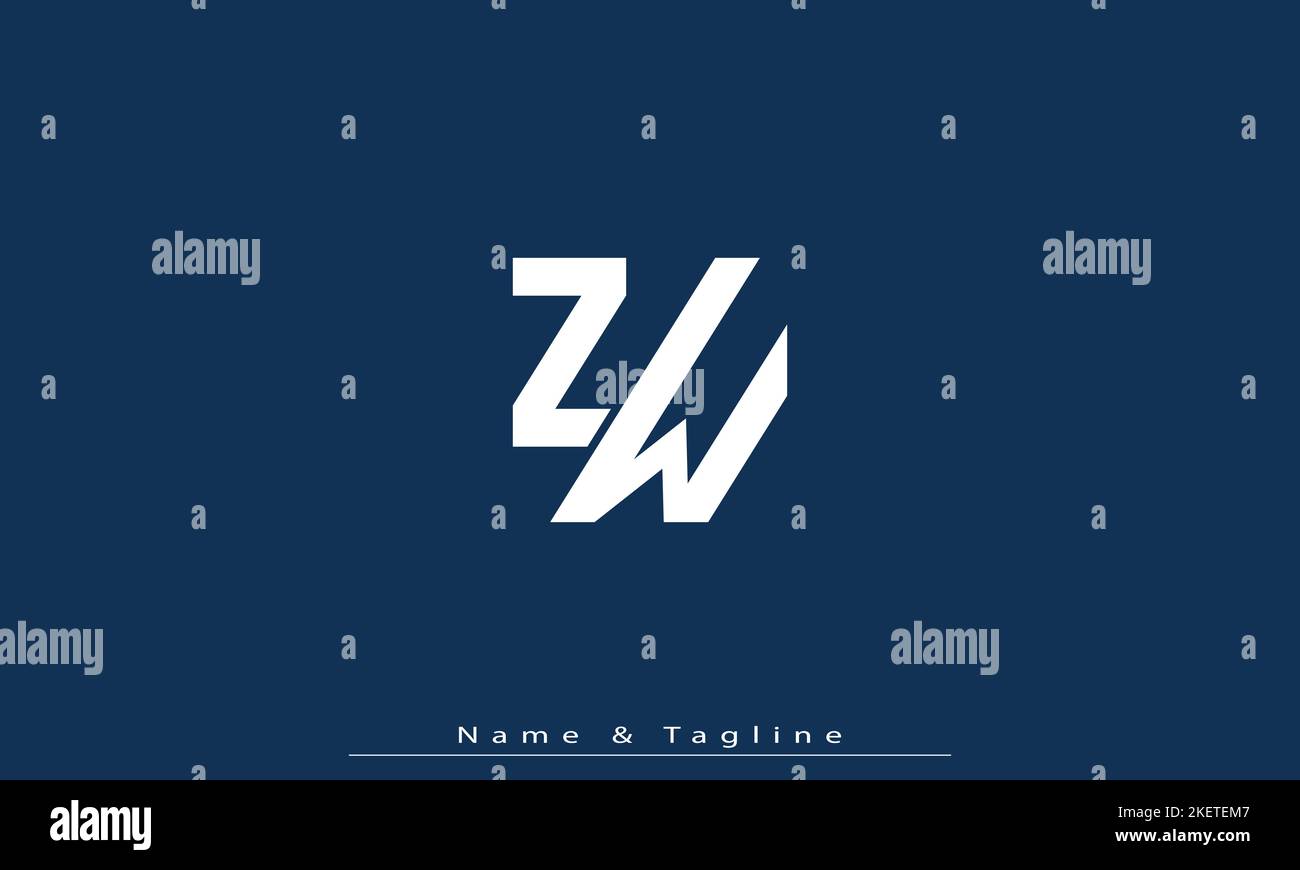 Alphabet letters Initials Monogram logo ZW , WZ Stock Vector Image ...