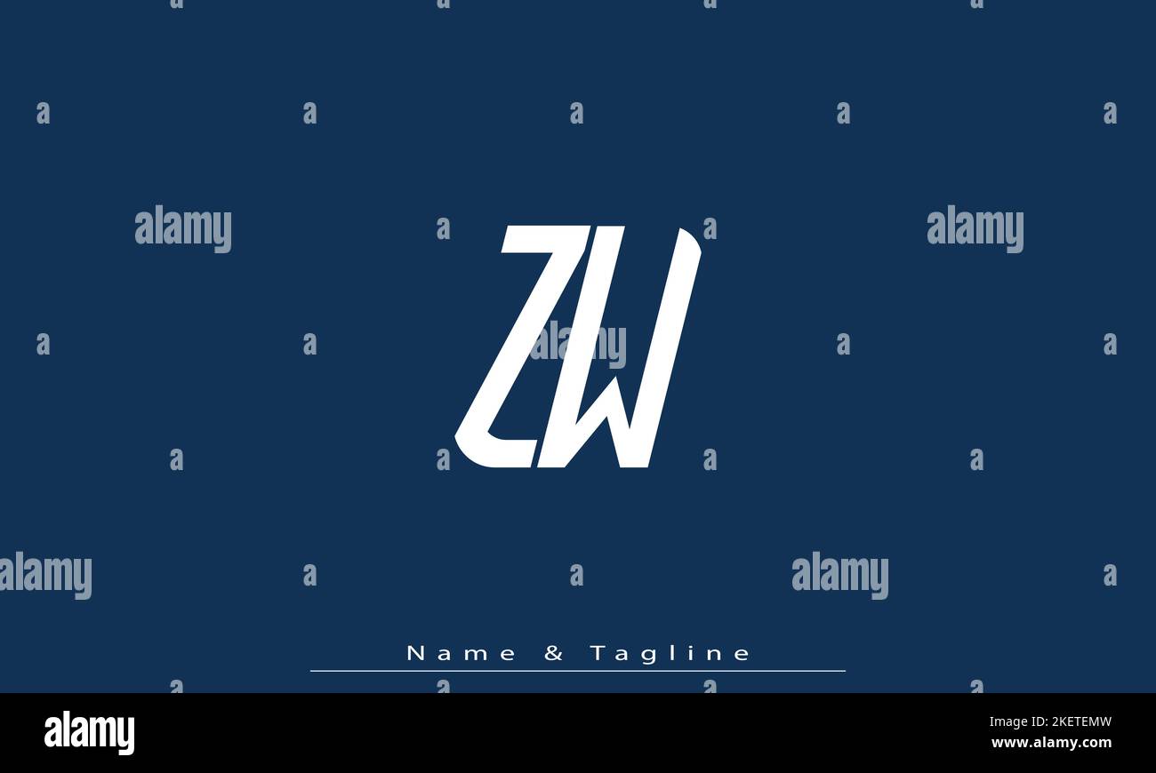 Alphabet letters Initials Monogram logo ZW , WZ Stock Vector Image ...